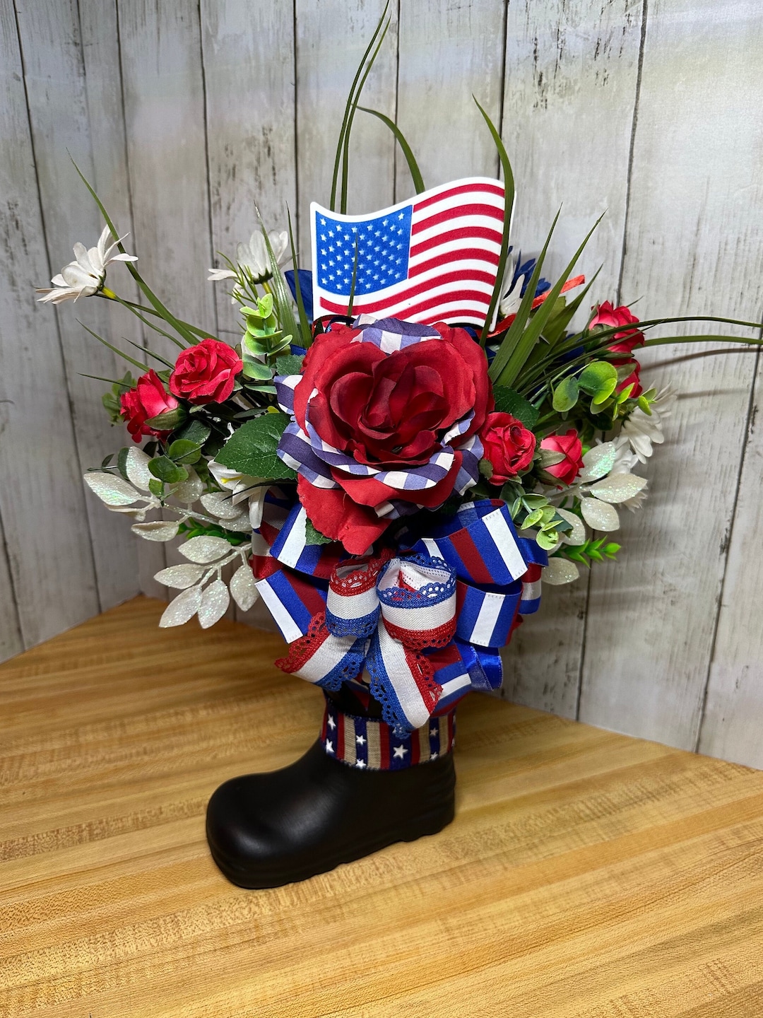 Patriotic Boot Arrangement Centerpiece - Etsy