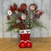 Santa Boots Floral Arrangement, Christmas Arrangement, Christmas Decor ...