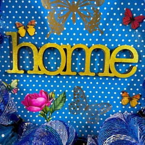 Beautiful Blue Welcome Home Front Door Wreath - Etsy