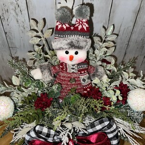 Snowman Centerpiece/floral Arrangement - Etsy