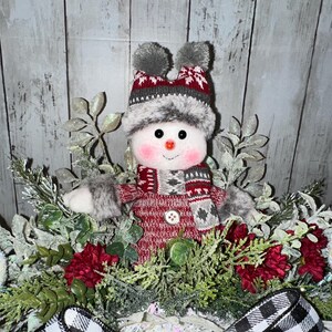 Snowman Centerpiece/floral Arrangement - Etsy