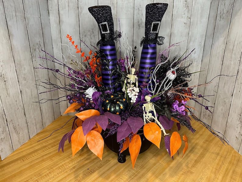 Witch Leg/witch Pot Cauldron Centerpiece - Etsy