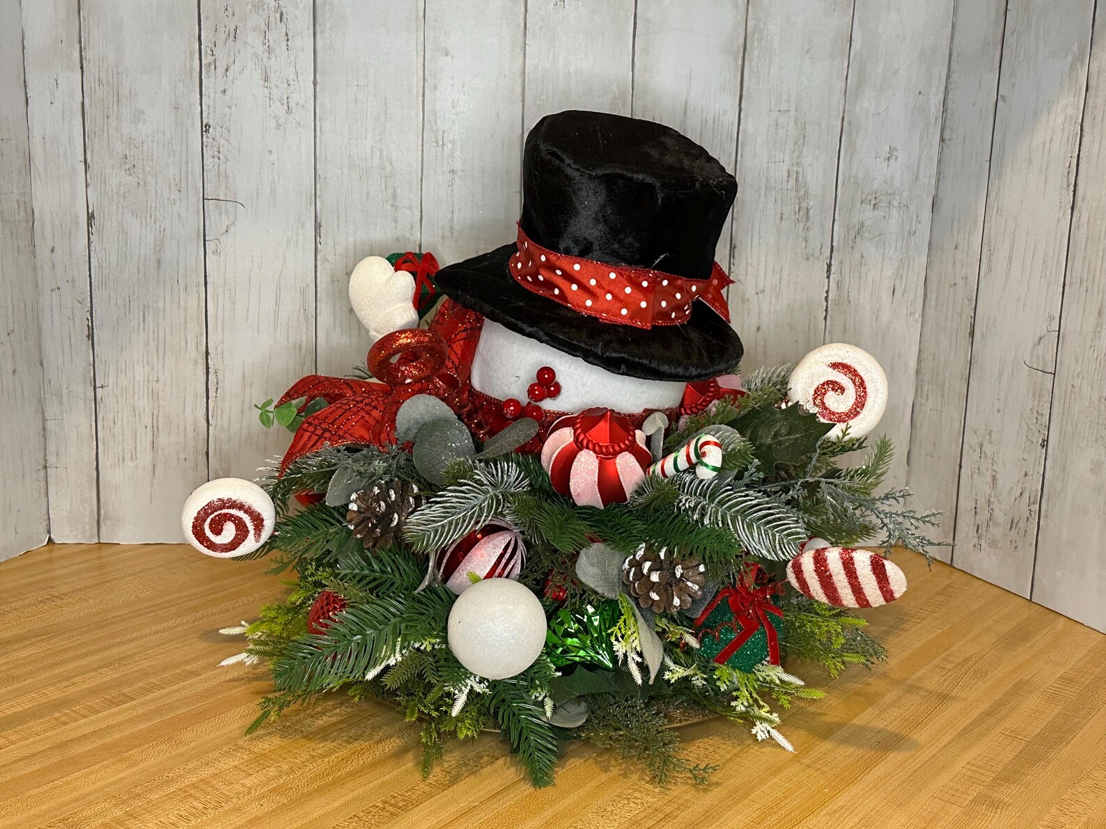 Snowman Centerpiece/floral Arrangement - Etsy