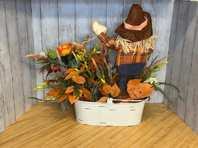 Extra Large Scarecrow Floral Arrangement/centerpiece - Etsy