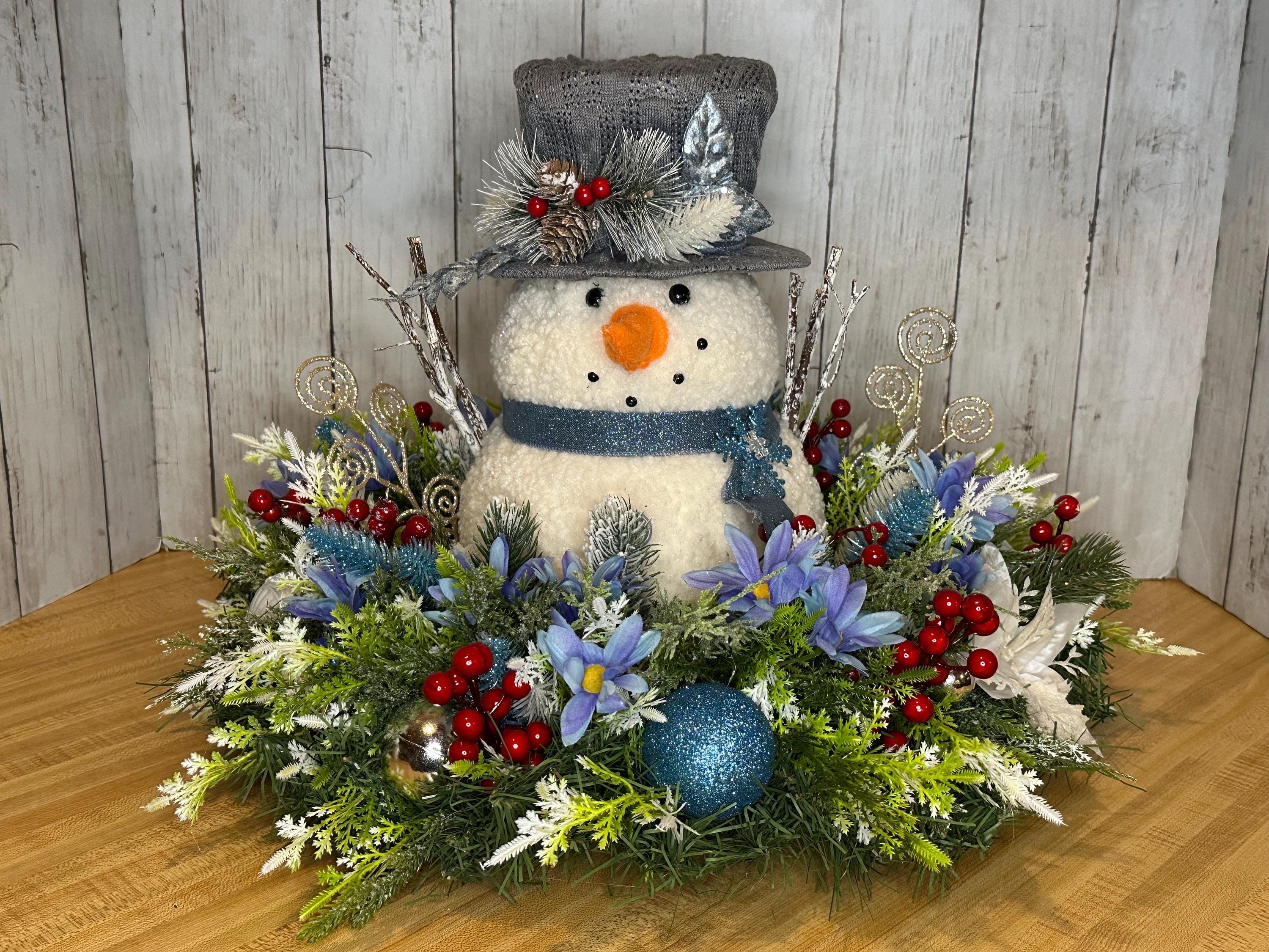 Snowman Centerpiece/floral Arrangement - Etsy
