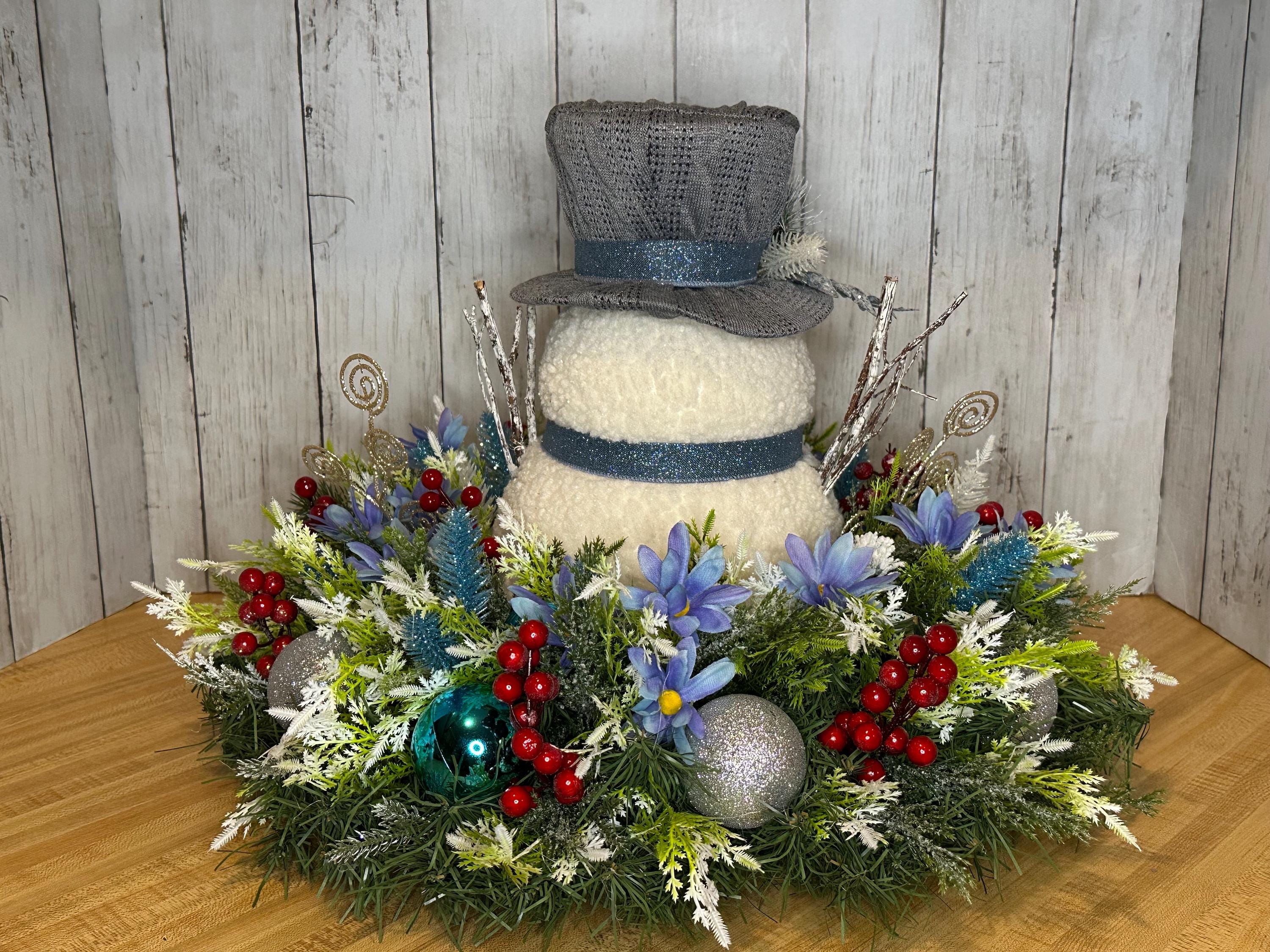 Snowman Centerpiece/floral Arrangement - Etsy