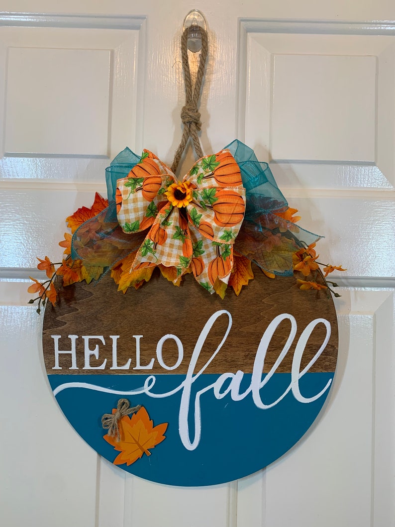 Hello Fall Door Round - Etsy