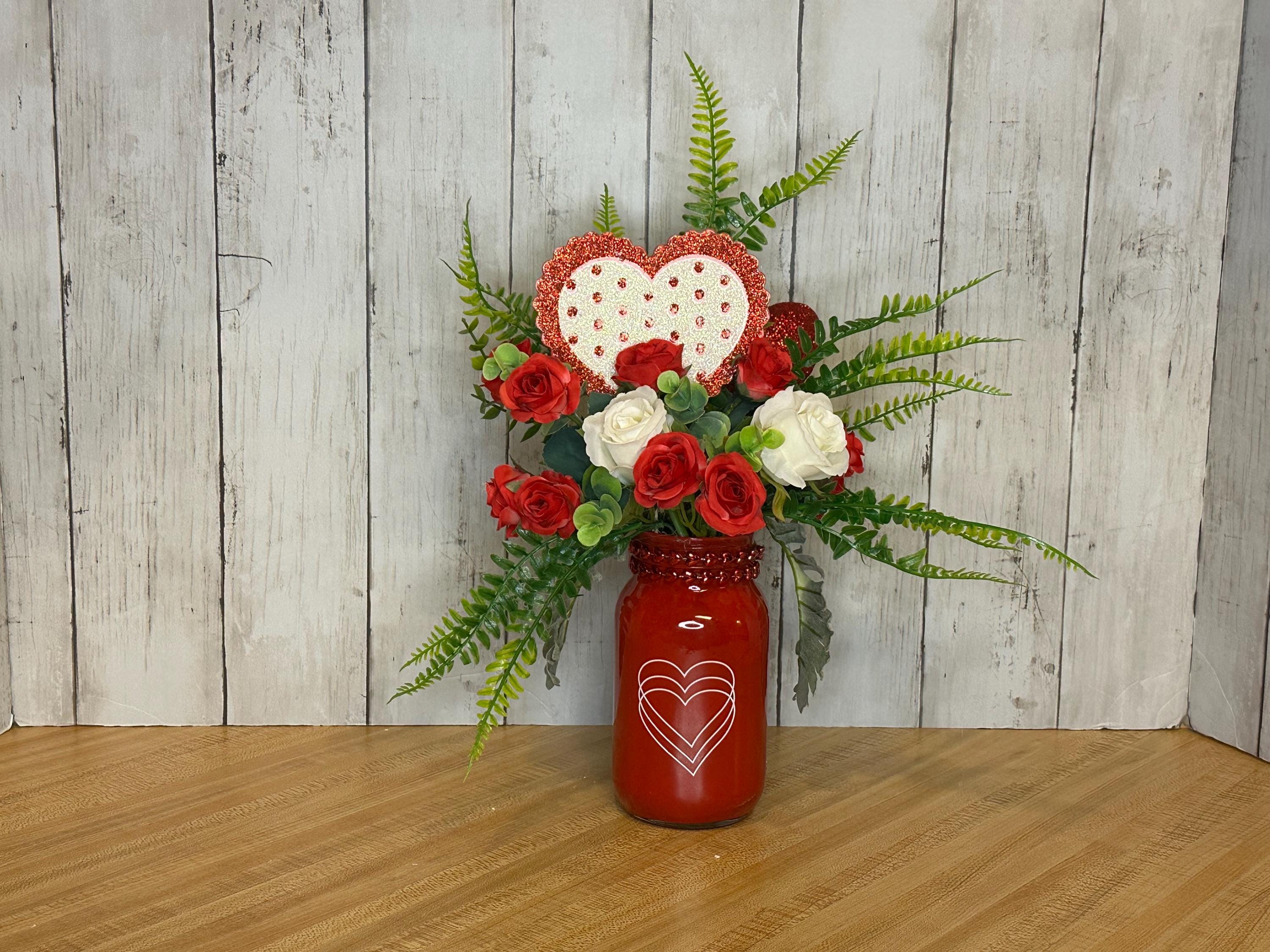 Valentine’s Day Floral Centerpiece - Etsy