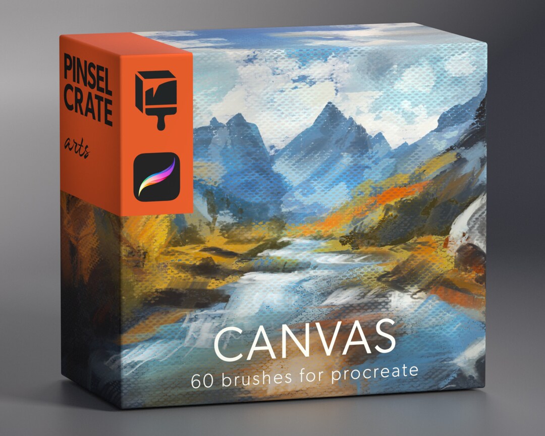 CANVAS 60 Professional Dynamic Brushes for Procreate, Digital Brushset, Realistic Authentic ...