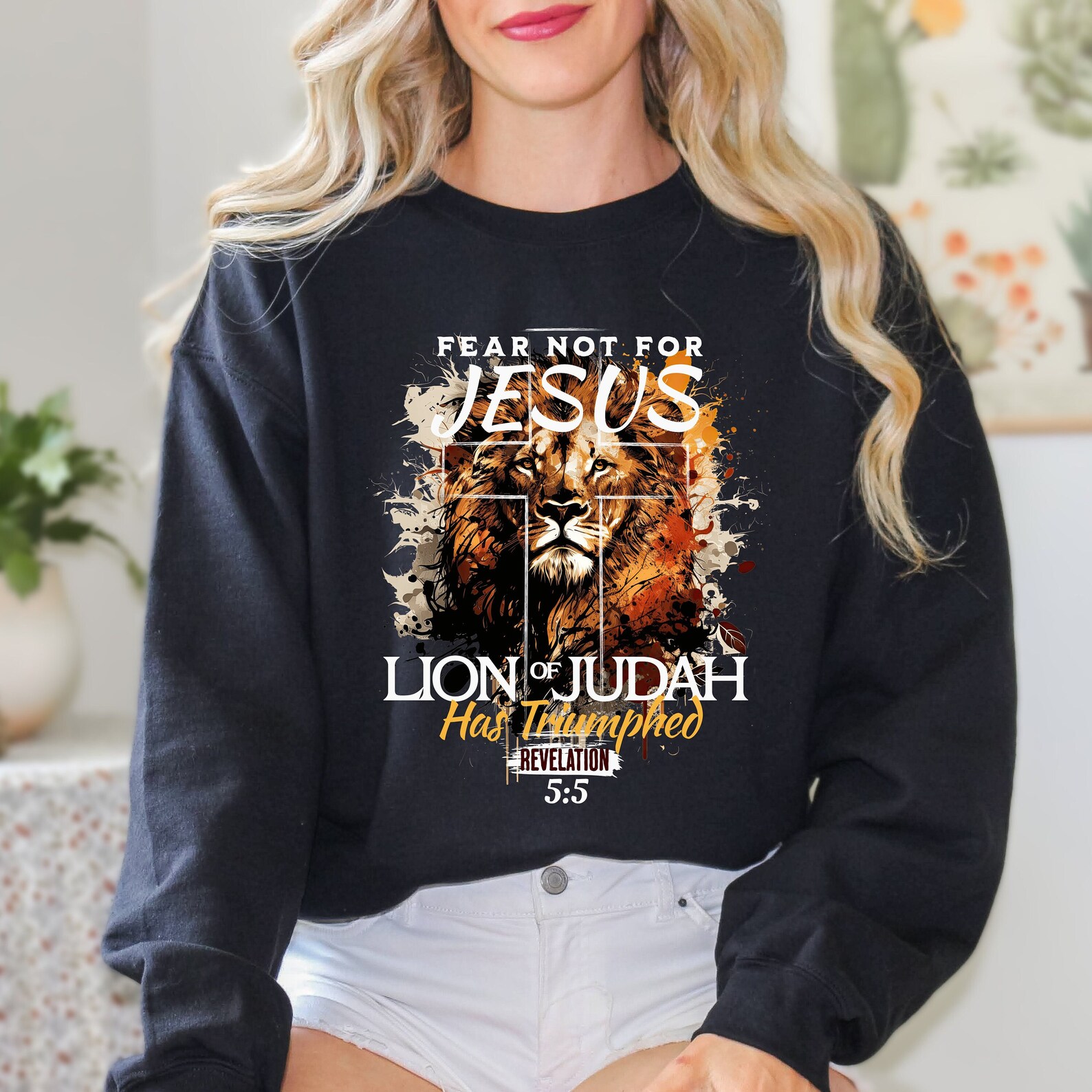 Lion of Judah Christianity Clothes Christian Crewneck Christian Tshirt ...
