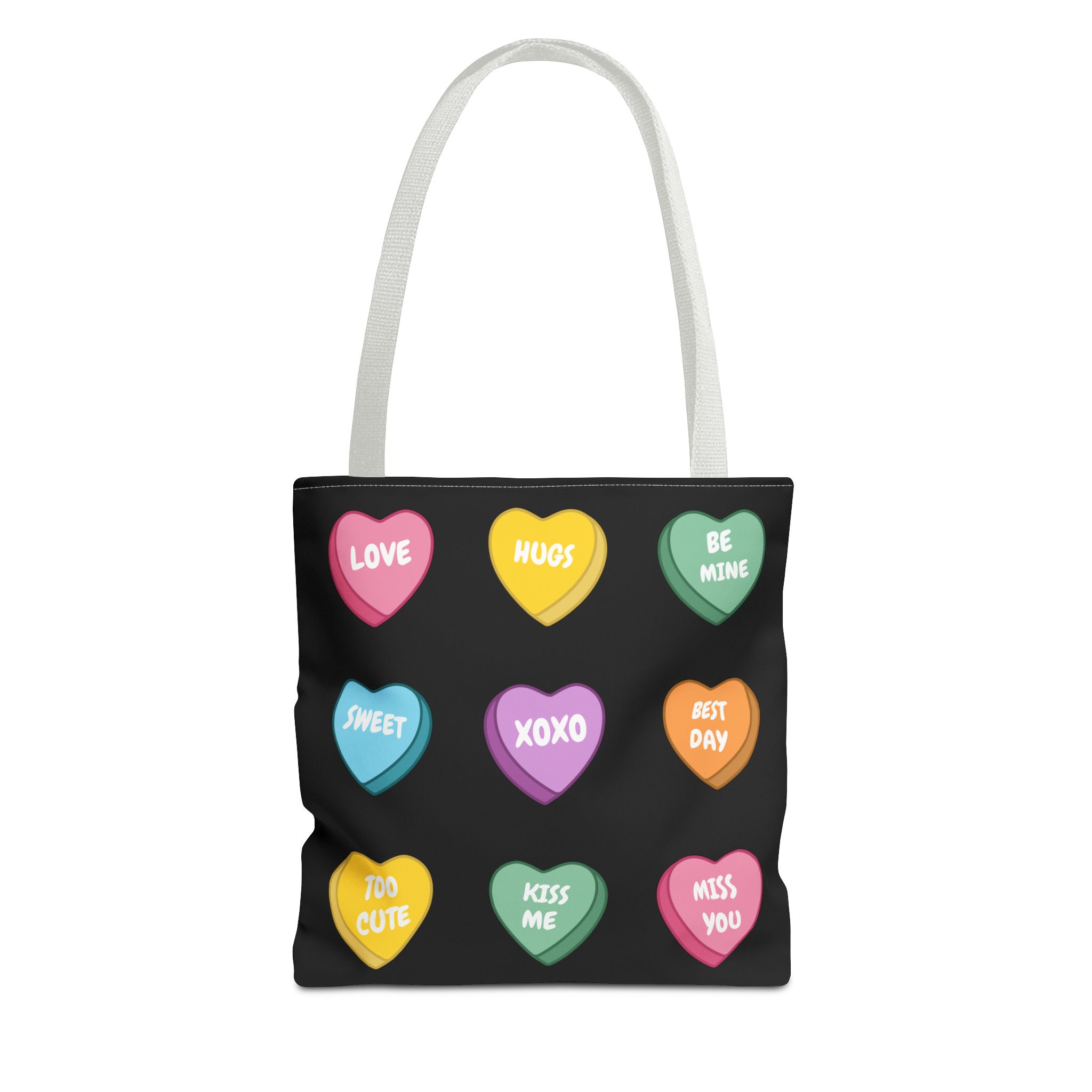 Valentine's Day Tote Bag: Heart Candy Design, Cute Sayings, Trendy ...