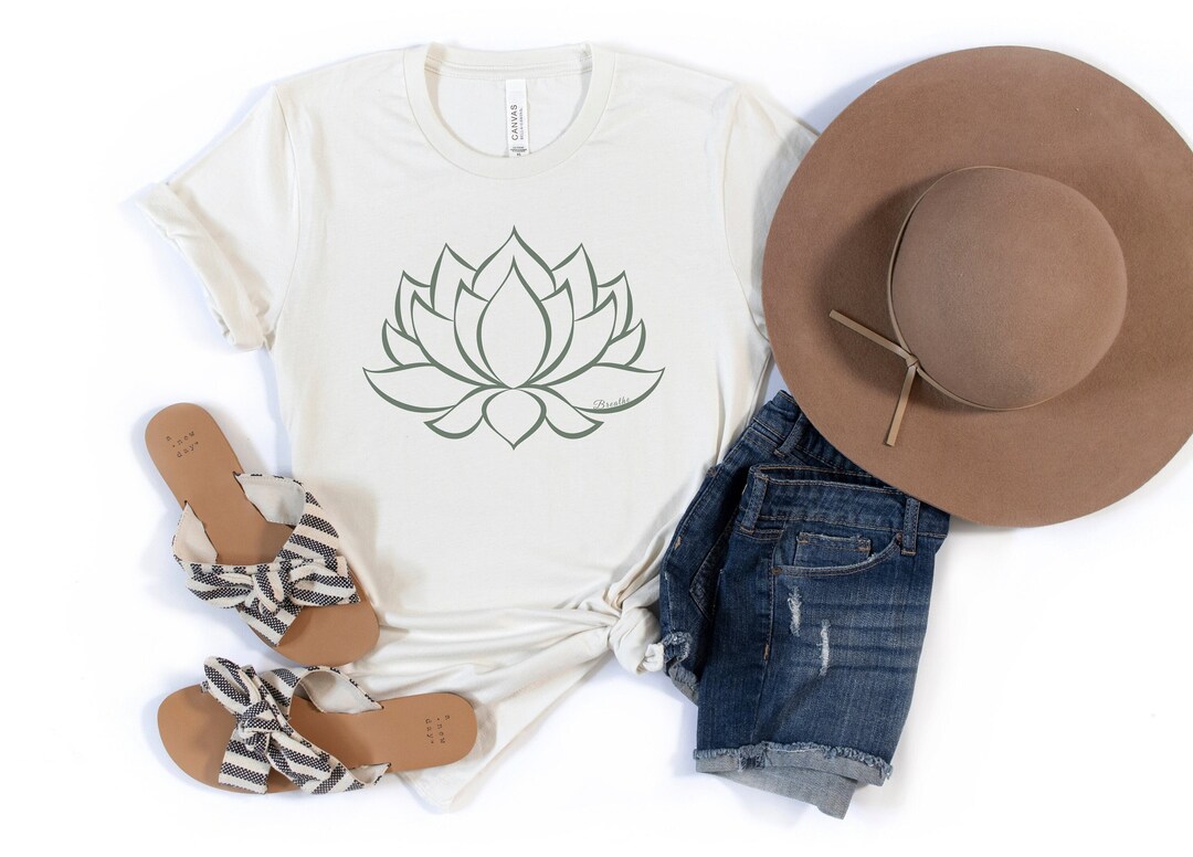 Lotus Breathe Shirt, Comfortable Mindfulness Tee, Serene Symbol ...