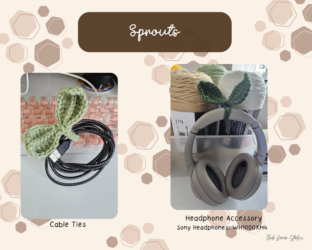 Crochet Sprouts Cute Crochet Sprout Accessories Headphone - Etsy