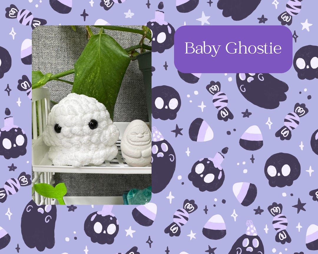 Crochet Ghost Plushie Ghost Plush Ghost Decor Desk Pal Halloween Decor ...