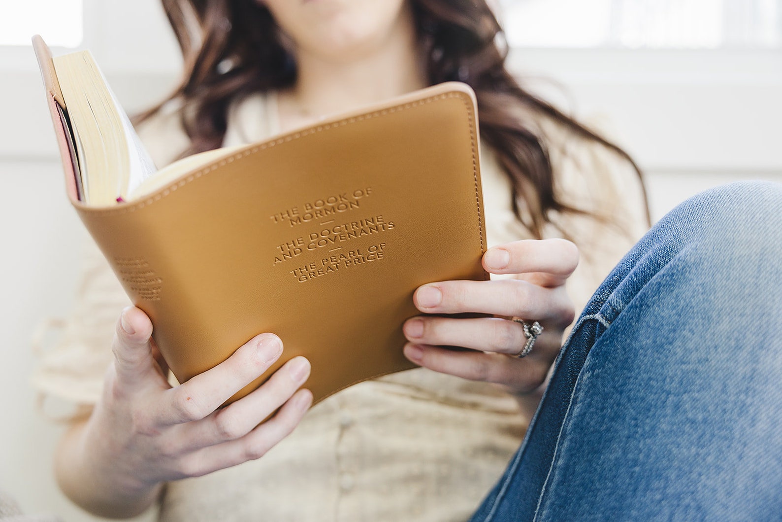 Brown Regular Size LDS Triple Combination Leather Scripture Cover, LDS Scripture Cover ...