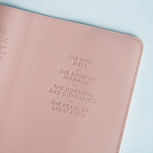 Pink Regular Size LDS Quad Leather Scripture Cover, LDS Scripture Cover ...