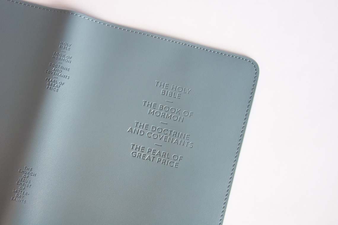 Blue Regular Size LDS Quad Leather Scripture Cover, LDS Scripture Cover ...