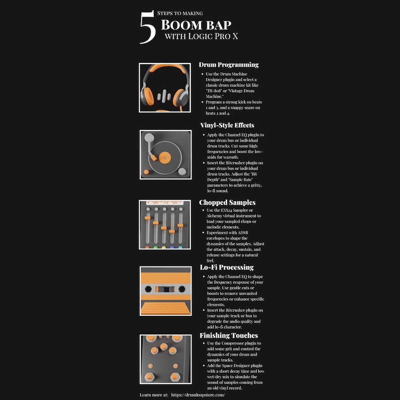 Logic Pro X Boom Bap Cheat Sheet - Etsy