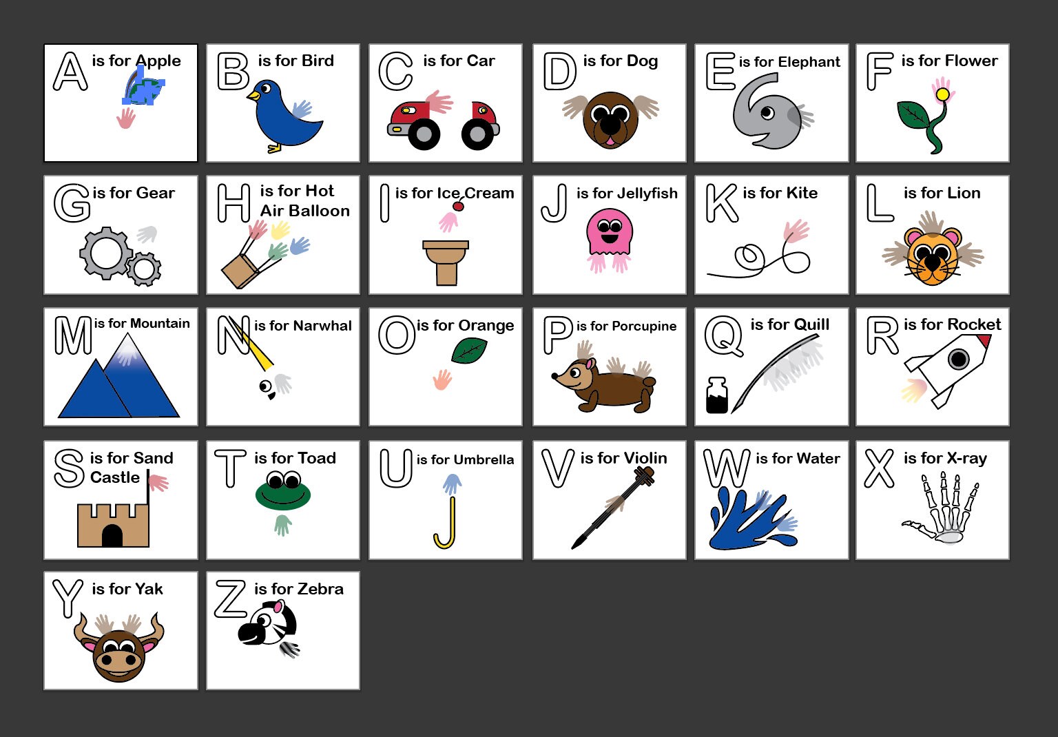 Handprint Abc's - Digital Files - Etsy