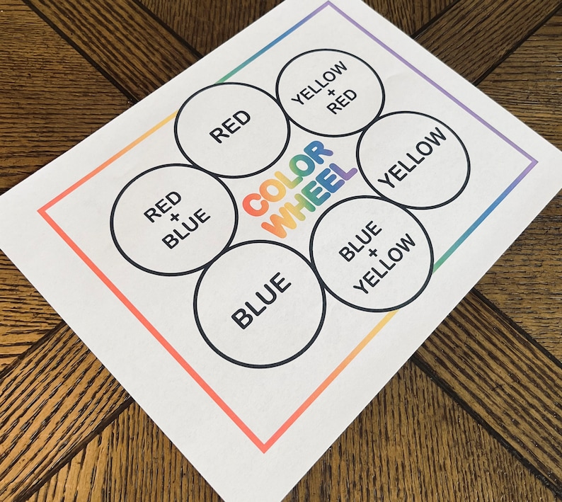 Learning Color Wheel - Digital File - Etsy