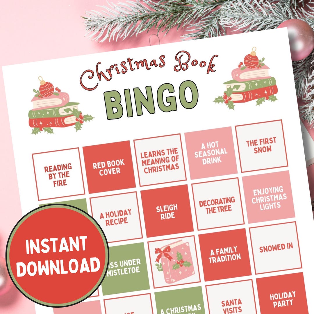 Christmas Book Bingo Printable PDF, Festive Reading Challenge Game ...