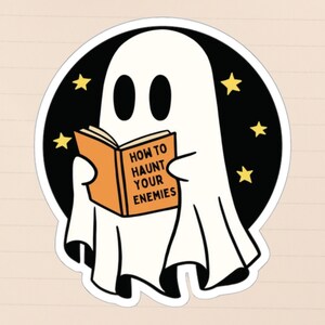 Ghost Reading Sticker how to Haunt Your Enemies Spooky Decorative Decal ...