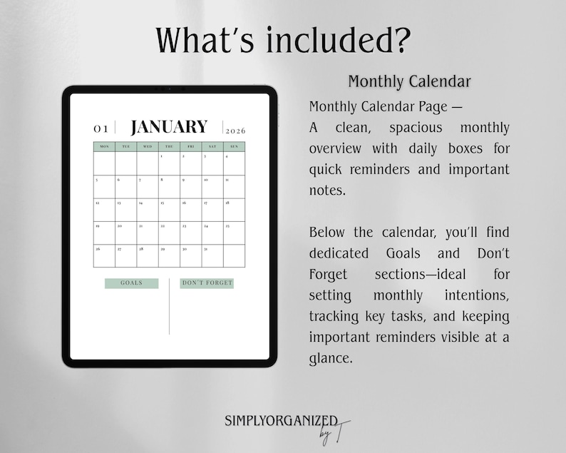 Minimalist 2026 Planner | Digital & Printable Planner | Goals, Budget ...