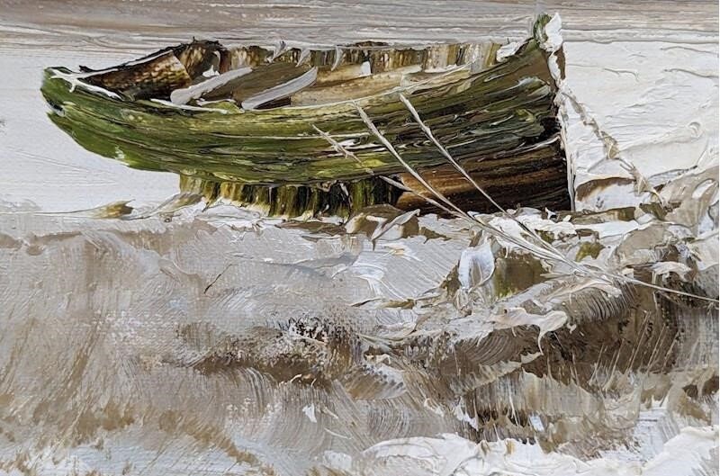 Karl Neumann Boat on A Beach Shore Seaside Original Oil Painting - Etsy