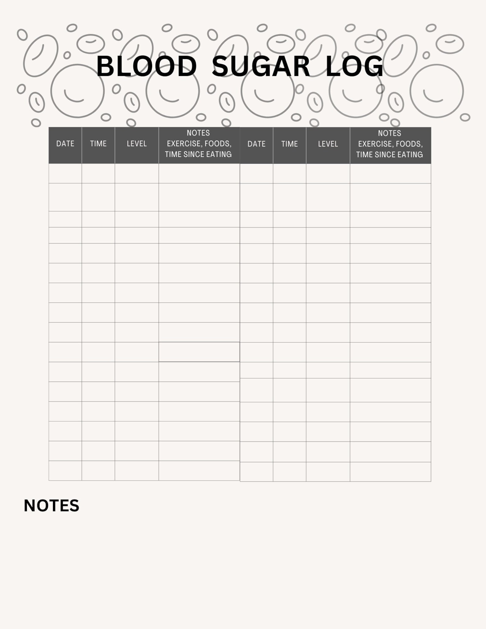 Blood Sugar Log - Etsy