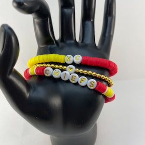 Kansas City Chiefs Bracelet Stack KC Chiefs Bracelets Chiefs Friendship Bracelets - Etsy