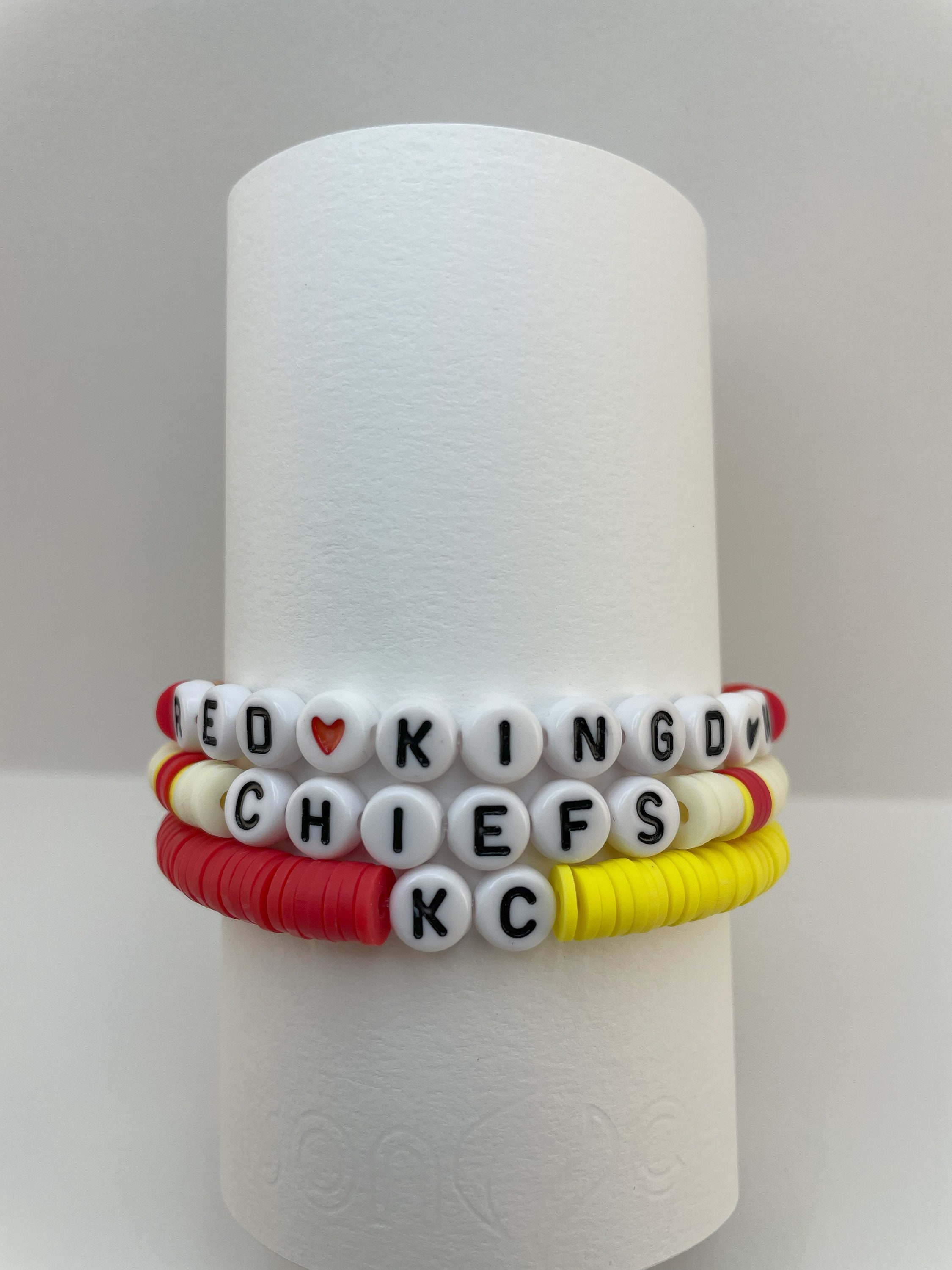 Kansas City Chiefs Bracelet Stack KC Chiefs Bracelets Chiefs Friendship Bracelts Chiefs ...