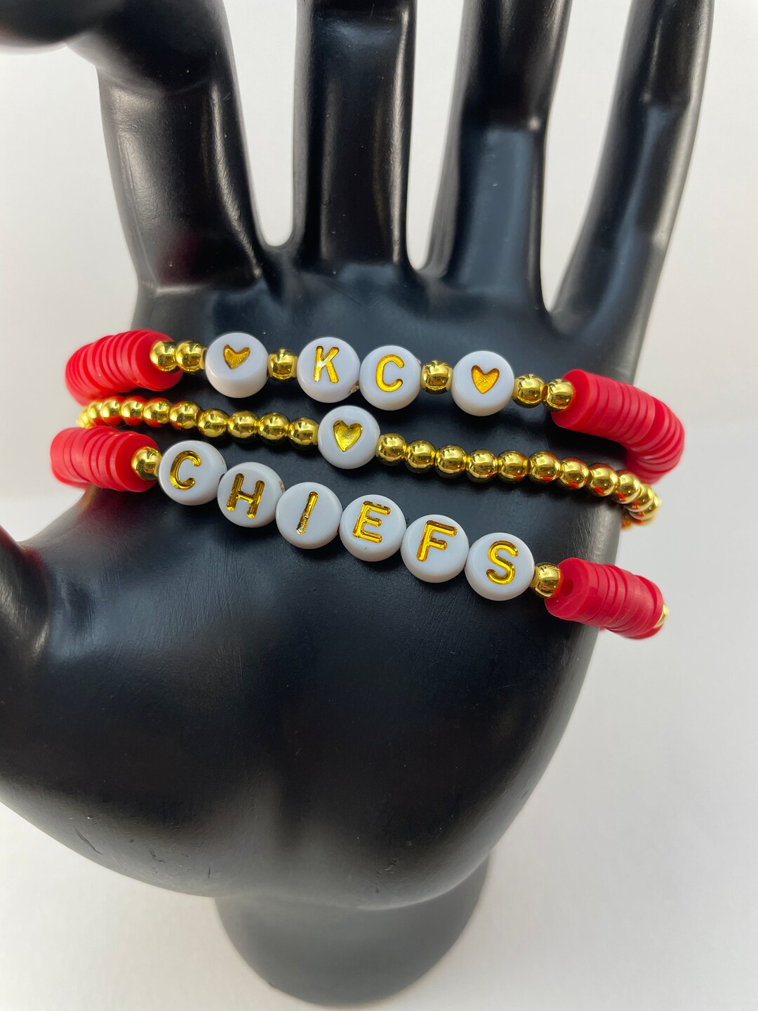 Kansas City Chiefs Bracelet Stack | KC Chiefs Bracelets | Chiefs ...