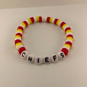 Kansas City Chiefs Bracelet Stack KC Chiefs Bracelets Chiefs Friendship Bracelets Arrowhead ...