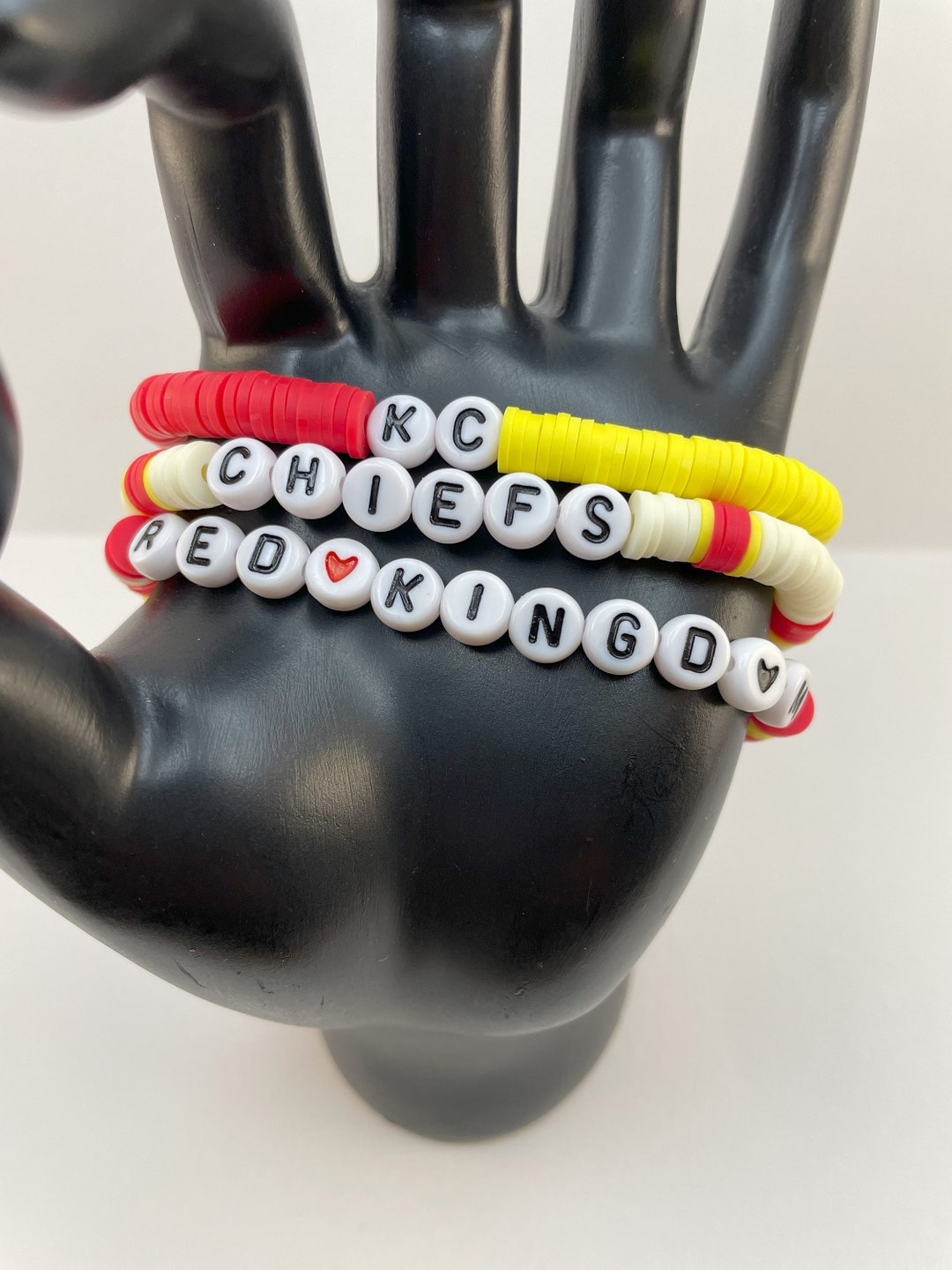 Kansas City Chiefs Bracelet Stack KC Chiefs Bracelets - Etsy