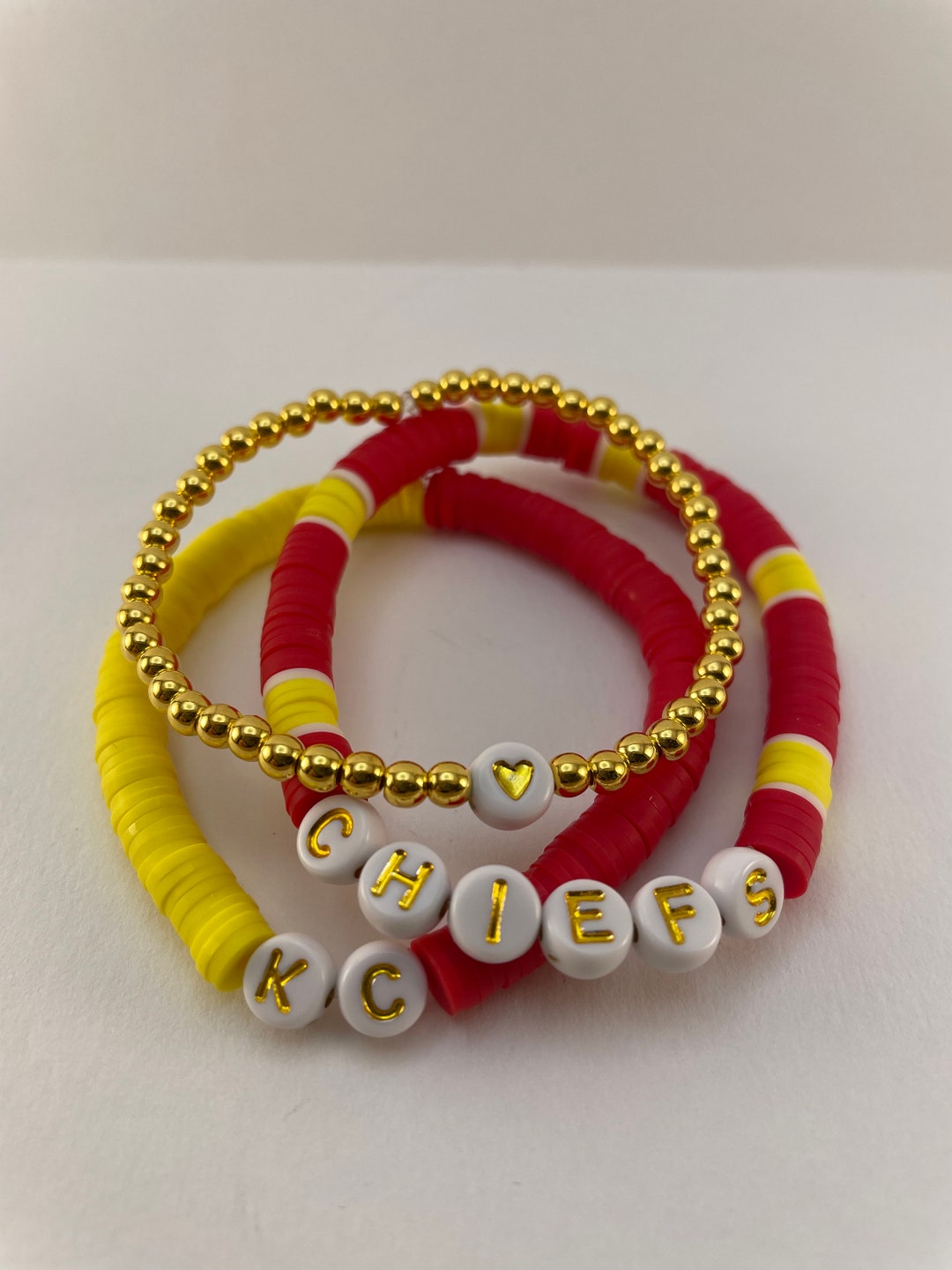 Kansas City Chiefs Bracelet Stack KC Chiefs Bracelets Chiefs Friendship Bracelets - Etsy