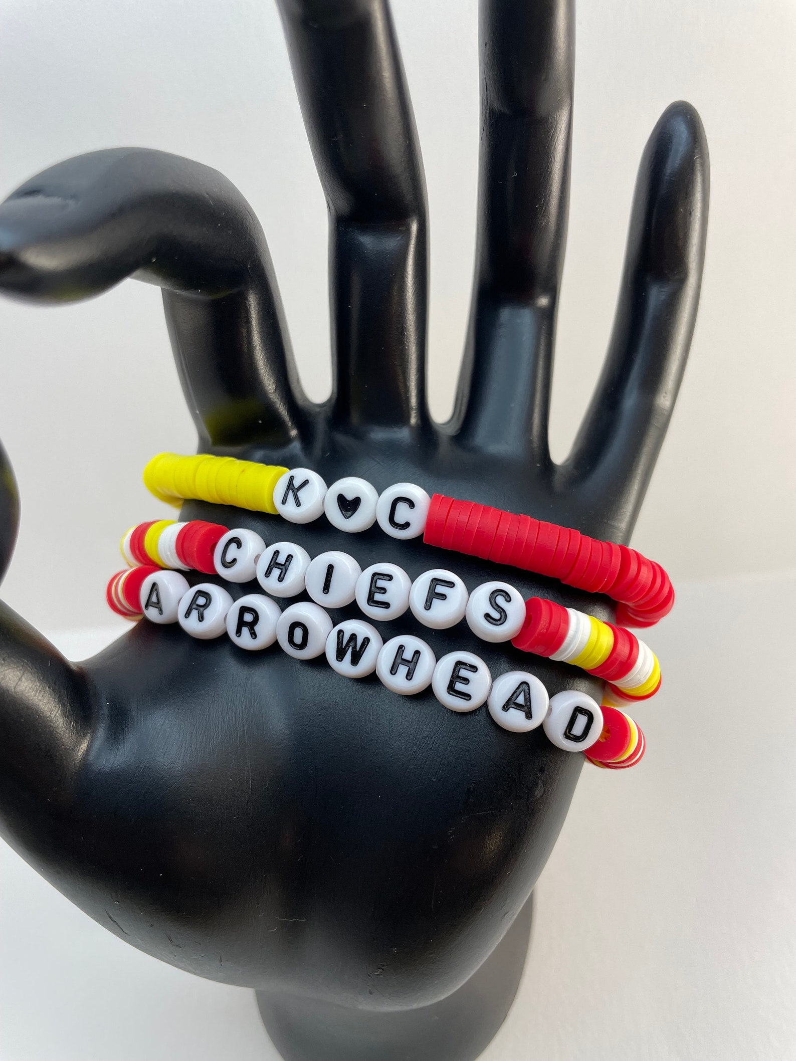 Kansas City Chiefs Bracelet Stack | KC Chiefs Bracelets | Chiefs ...