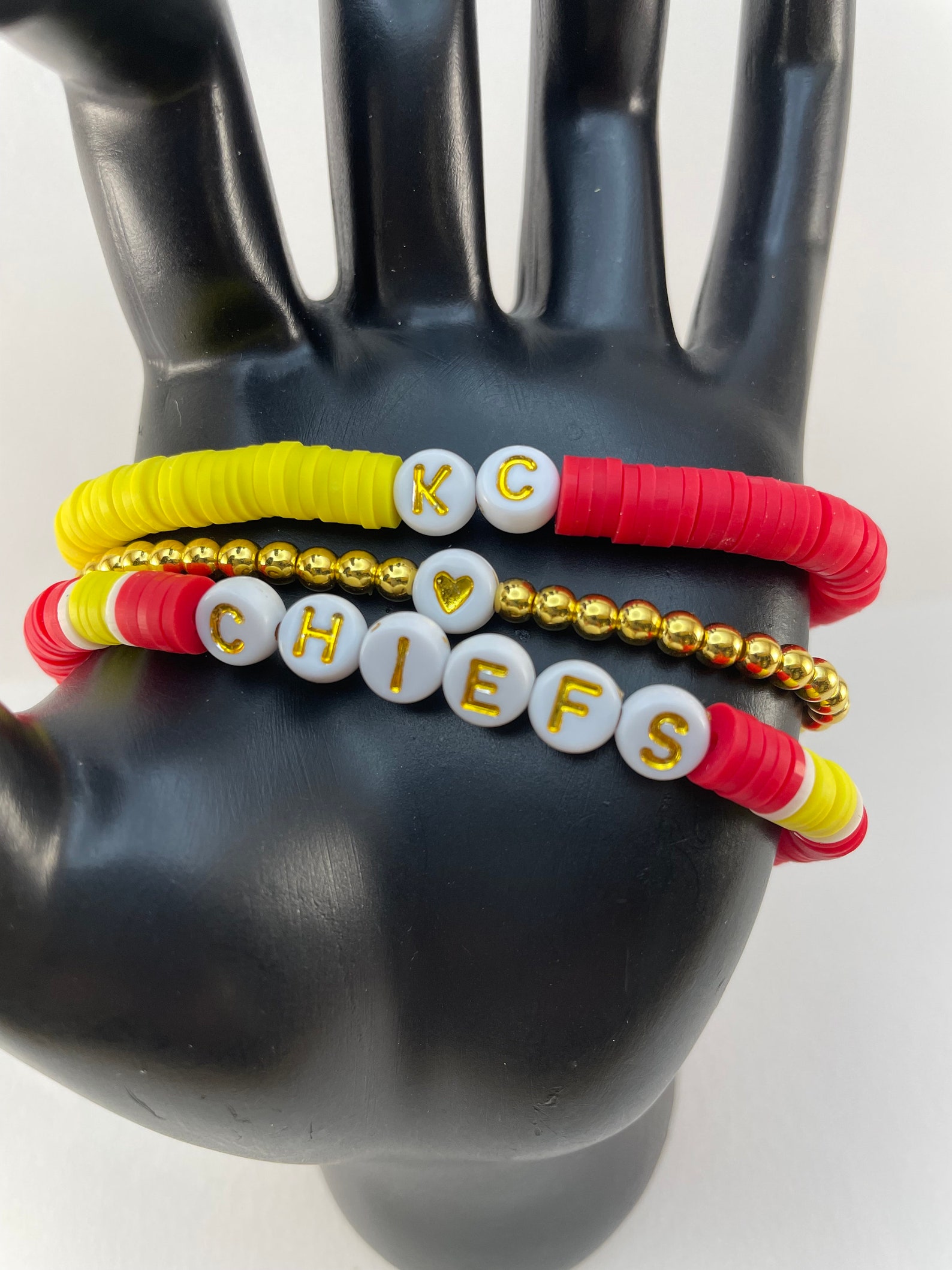 Kansas City Chiefs Bracelet Stack | KC Chiefs Bracelets | Chiefs ...