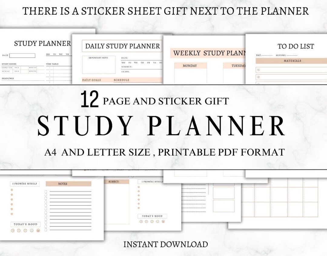Printable Student Planner Study Plannerschool Planner - Etsy