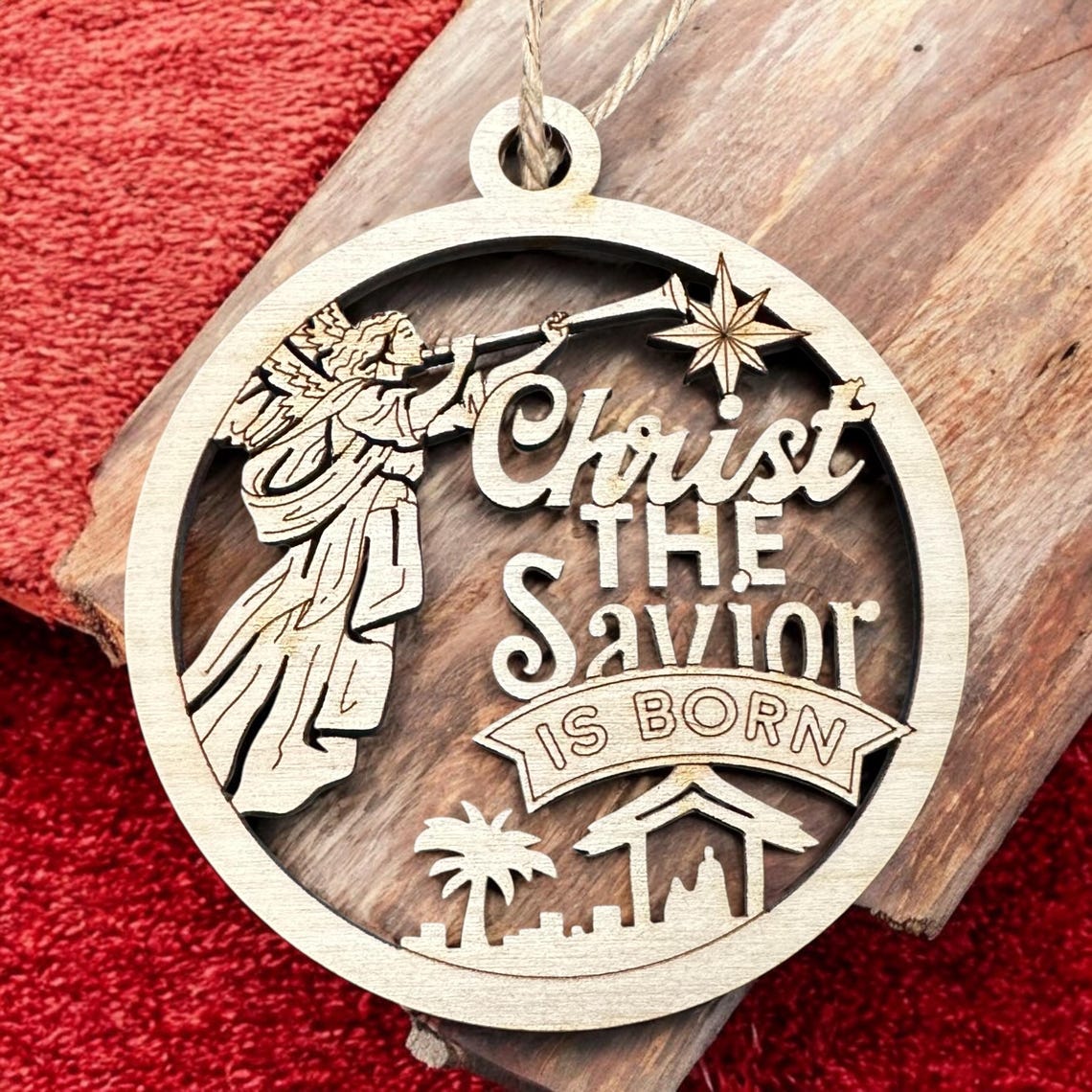 Christ the Savior is Born Ornament - Faith and Hope Christmas Ornament ...