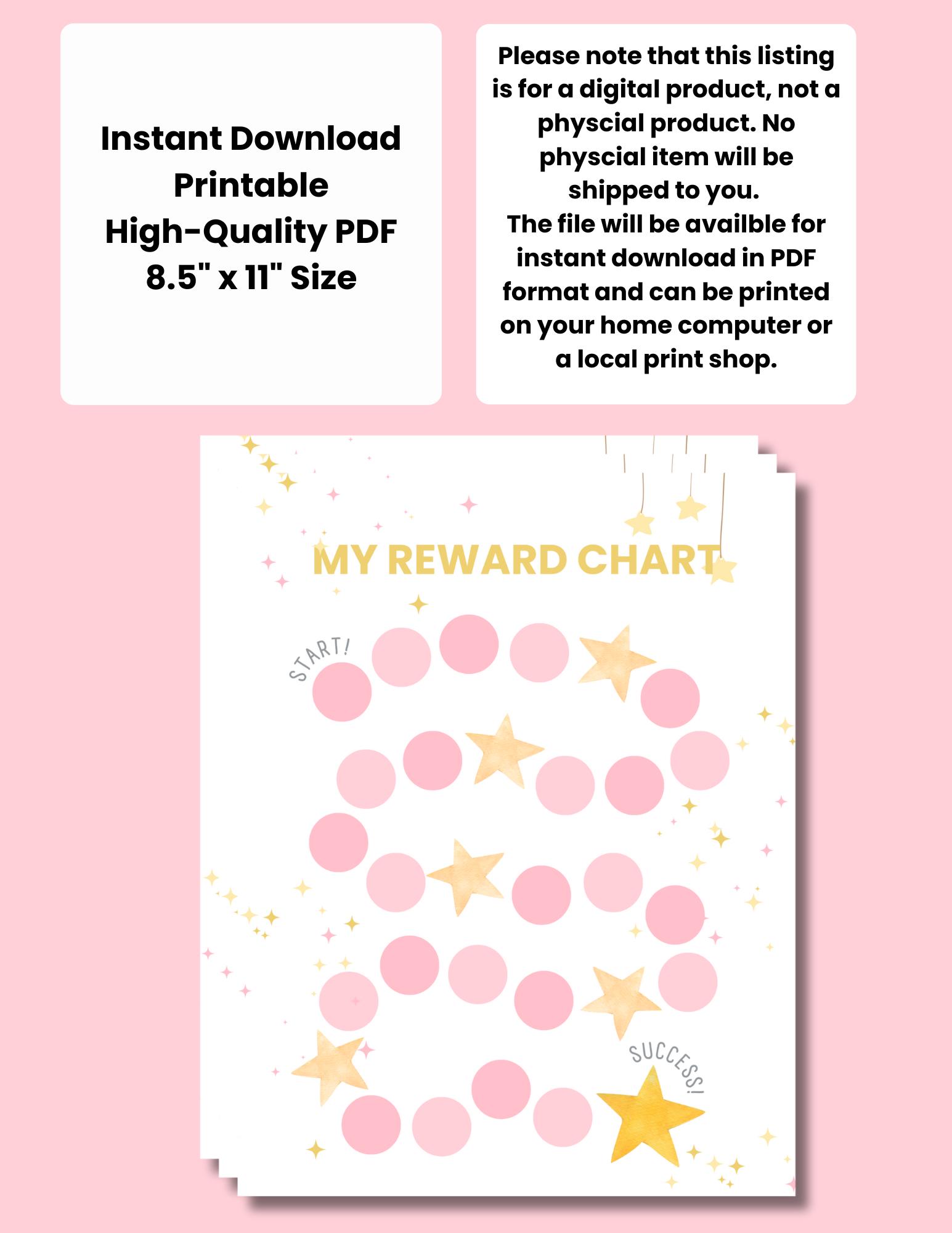 Kids Printable Reward Chart Kids Behavior Reward Chart Autism Sticker ...