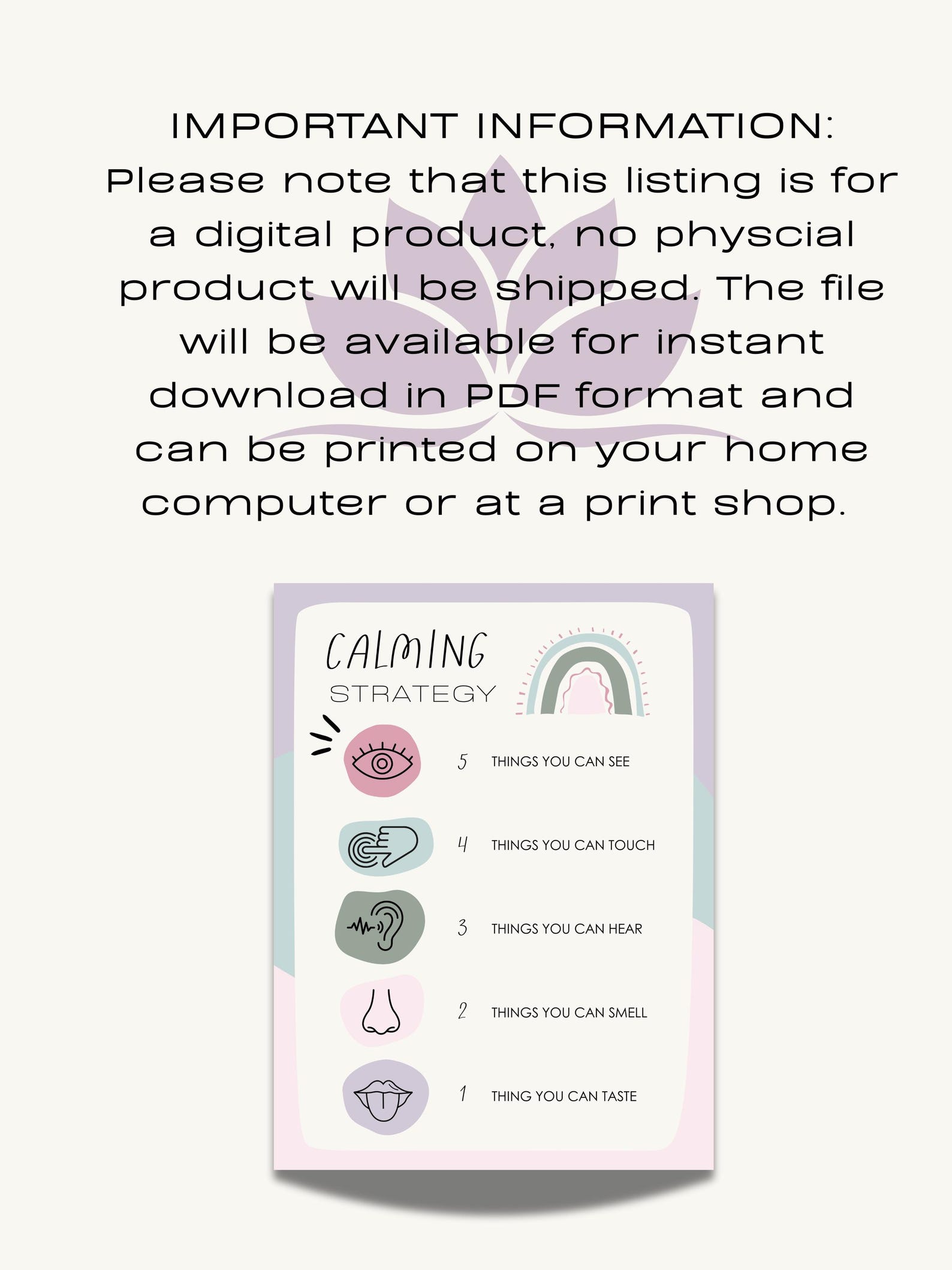 Kids Mindfulness Printable | Five Senses Grounding Activity | Calming ...