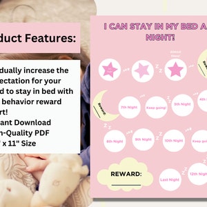 Sleep Reward Chart, Kids Reward Chart, Toddler Sticker Chart, Behavior ...