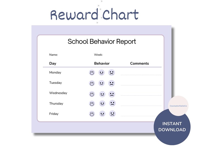 Reward Chart Kids Sticker Chart, Girls School Behavior Chart, Teacher ...