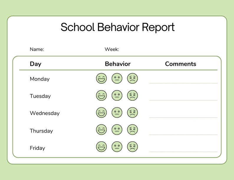 Printable Kids Reward Chart Kindergarten Behavior Reward Chart Autism ...