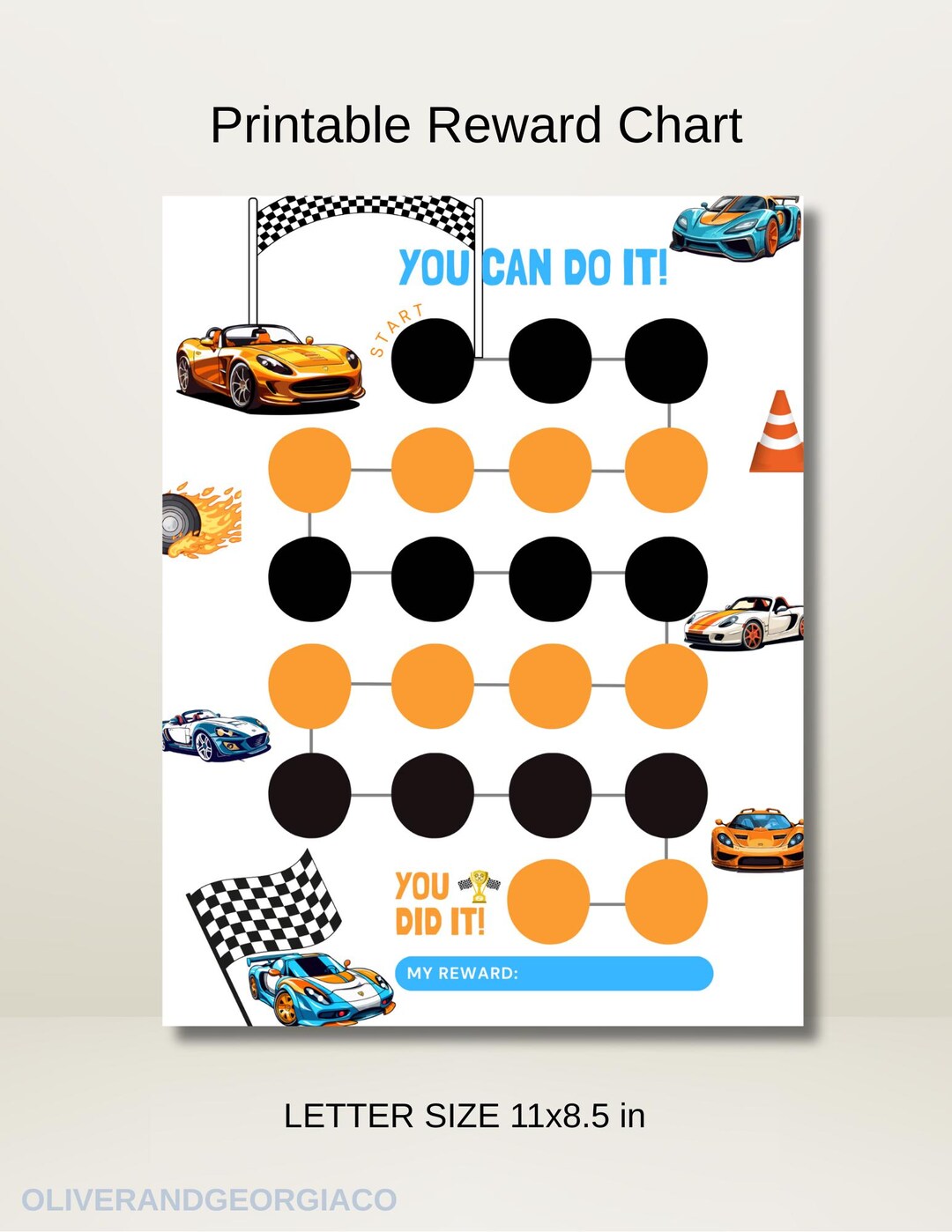 Race Car Reward Chart (digital Download) - Etsy