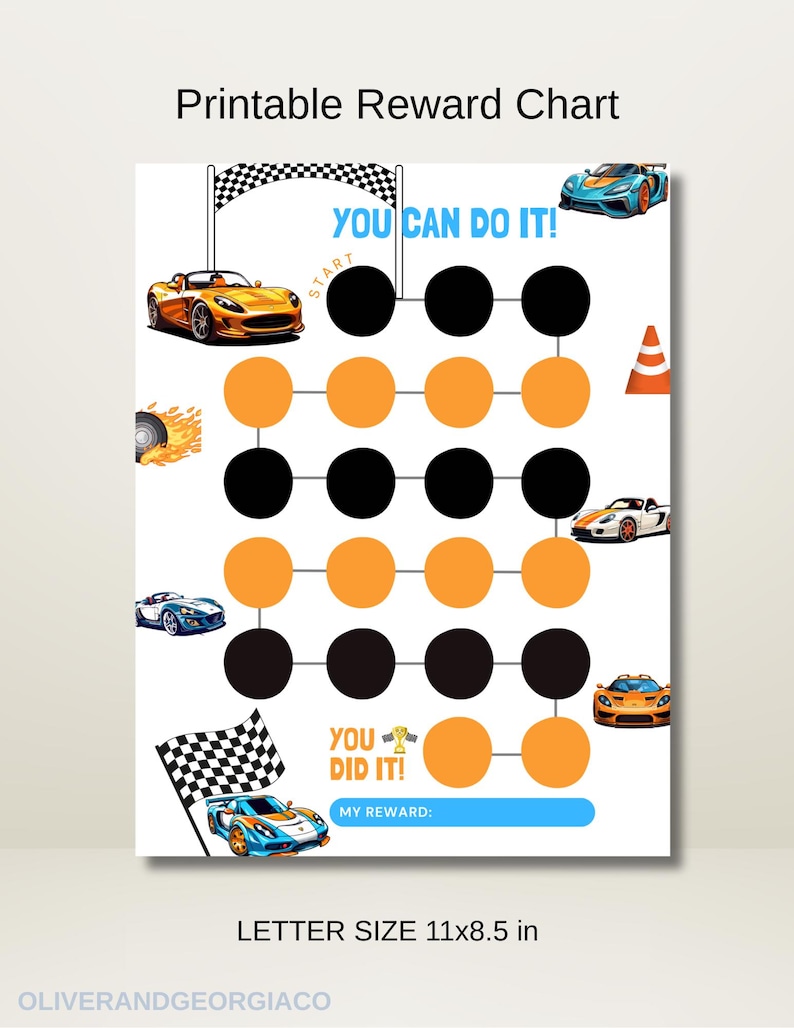 Race Car Reward Chart (digital Download) - Etsy