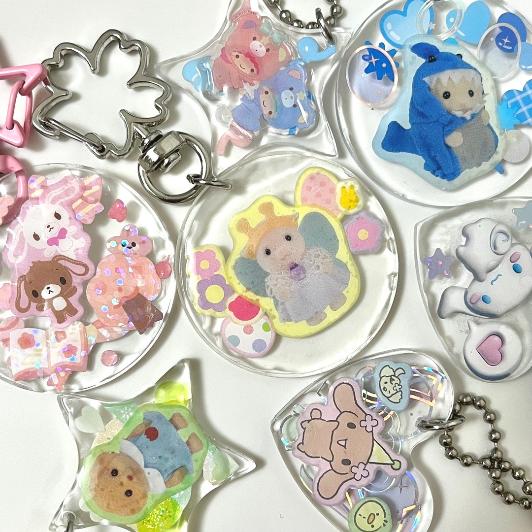 Deco Resin Sticker Keychain Charms 2 Cute Character Worlds - Etsy