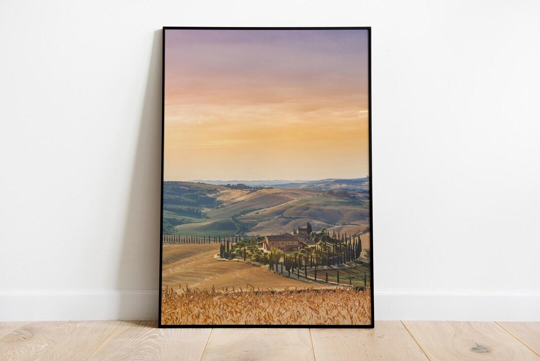 Tuscany Landscape Poster, Scenic Italian Countryside Wall Art, Rustic ...