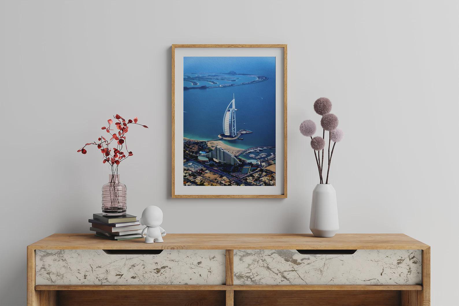 Burj Al Arab Oil Painting Style Poster, Luxury Dubai Landmark Wall Art ...