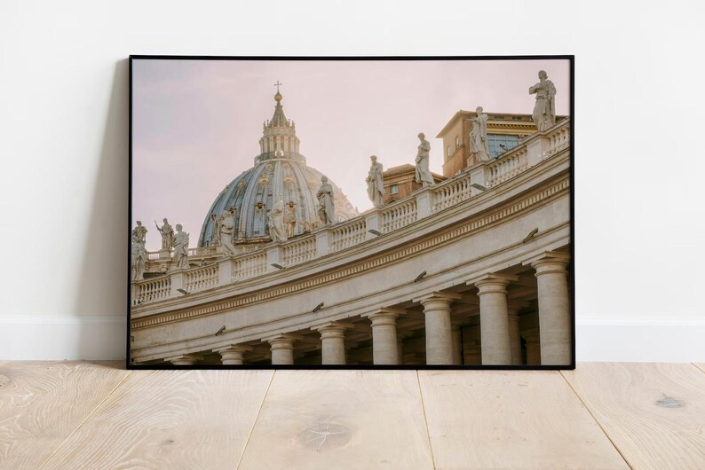 St. Peter’s Basilica Poster, Vatican City Travel Print, Rome Italy Wall ...